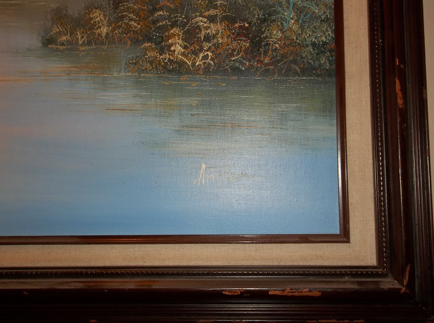 Ambrose Mallard Ducks in Flight Oil Painting Large 41 x 30