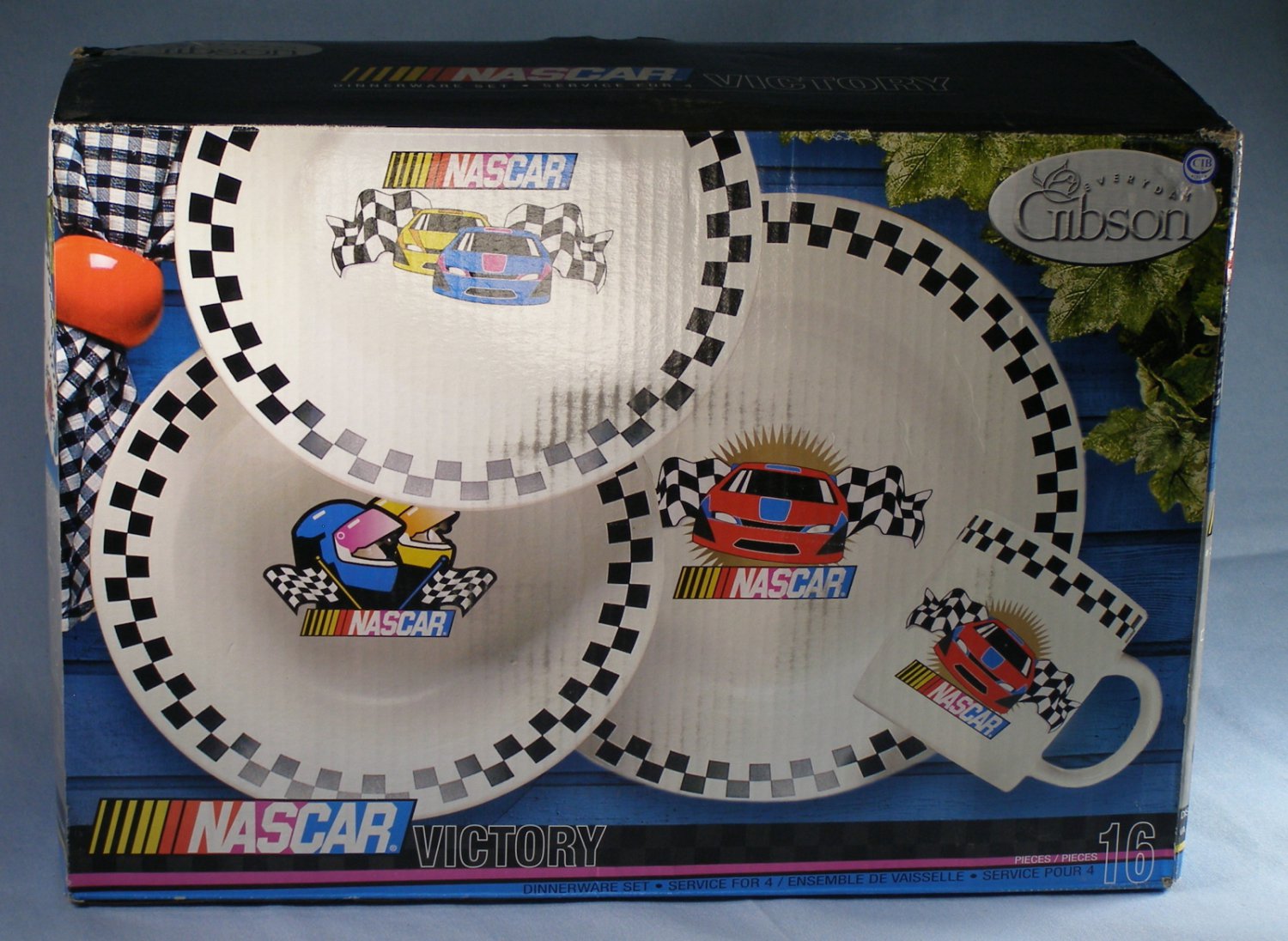Gibson Nascar 16 Piece Set New Box RARE NASCAR VICTORY SET Racing Theme ...