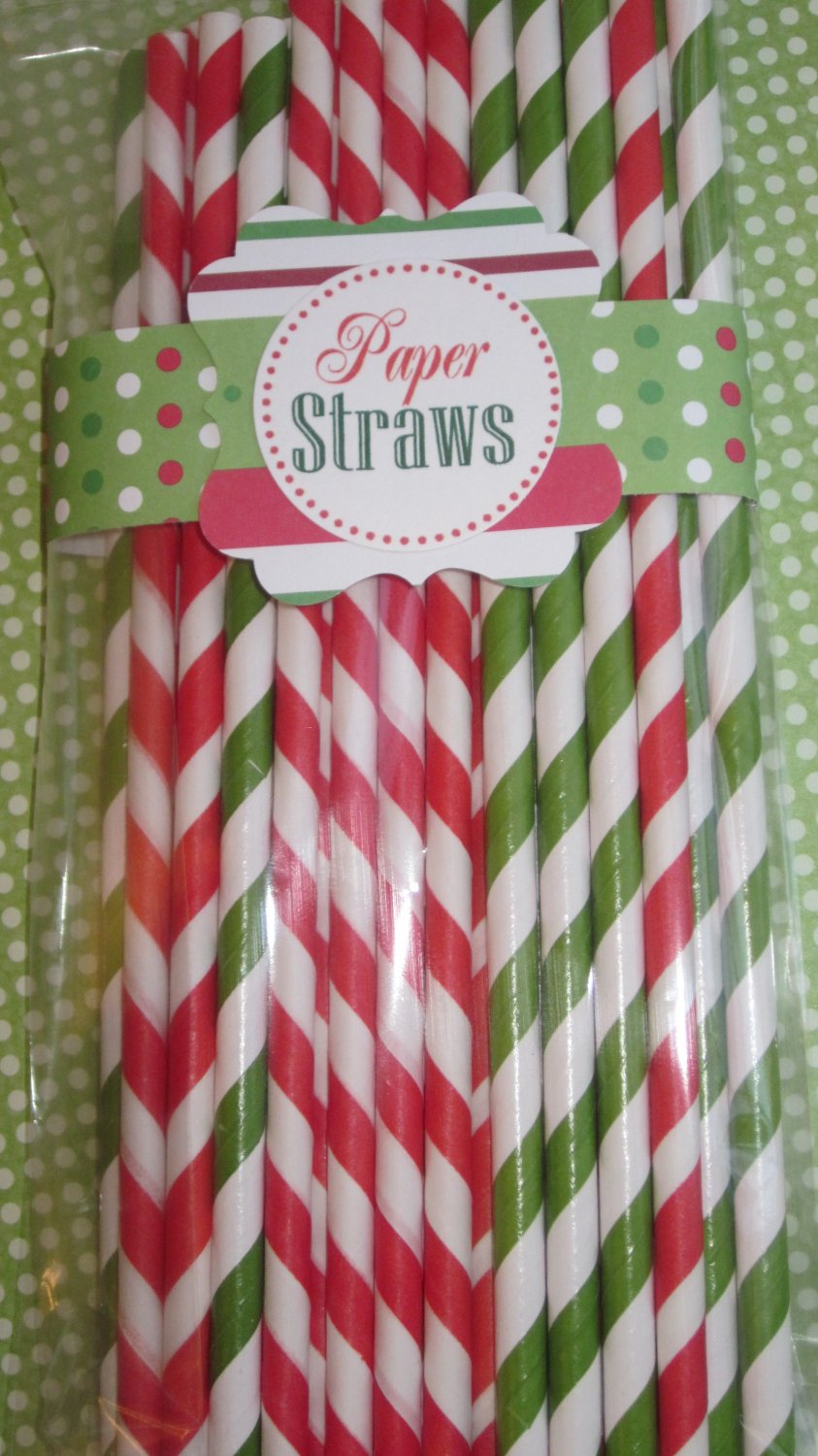 Christmas Holiday Paper Straws Birthday Wedding Shower party Supplies
