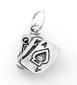 STERLING SILVER ACE OF SPADES CHARM/PENDANT