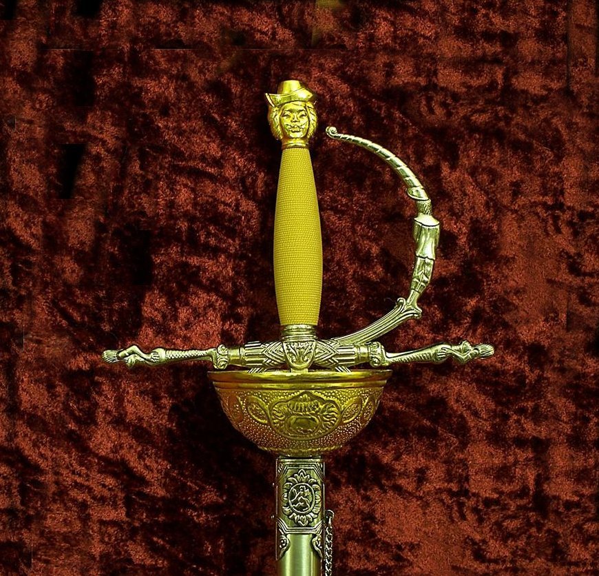 Tavern Rapier Sword 33" Three Musketeer Replica Silver Scabbard