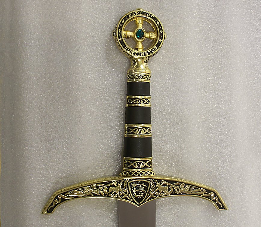 Medieval 46"Deluxe BroadSword Wt. Wall Plaque