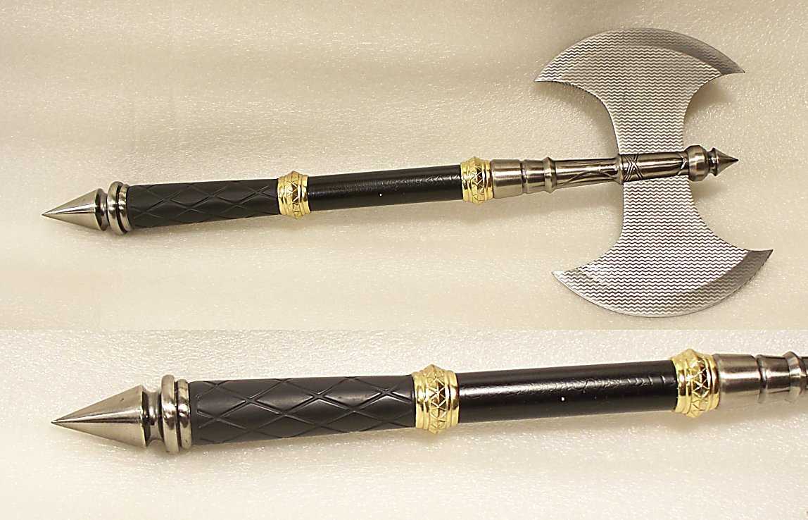 Double Headed Medieval Castle Battle Axe Bk