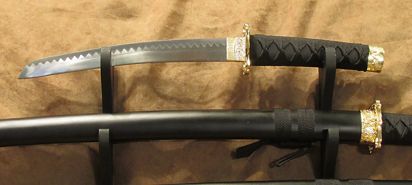 4pc Daisho Black Dragon Samurai Sword Set