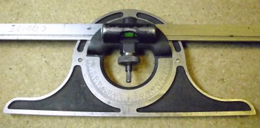 Brown and Sharpe Machinists Protractor with 12 inch blade.