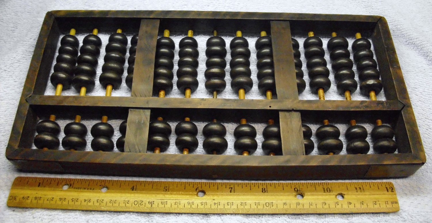 Abacus, pretty old, and original handmade, made of wood and brass.