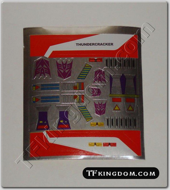 Transformers G1 Thundercracker Sticker Decal Sheet