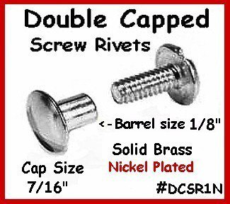 (6) 3/8" Nickel Screw TOGETHER Leather Rivets