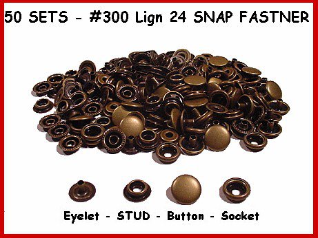 Gun Metal Black 50sets 200 pcs LEATHER SNAPS FASTNER