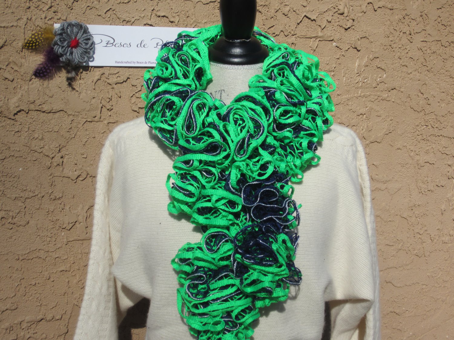 SEATTLE SEAHAWKS Team Spirit BRIGHT LIME GREEN Dark Navy Blue SILVER ...