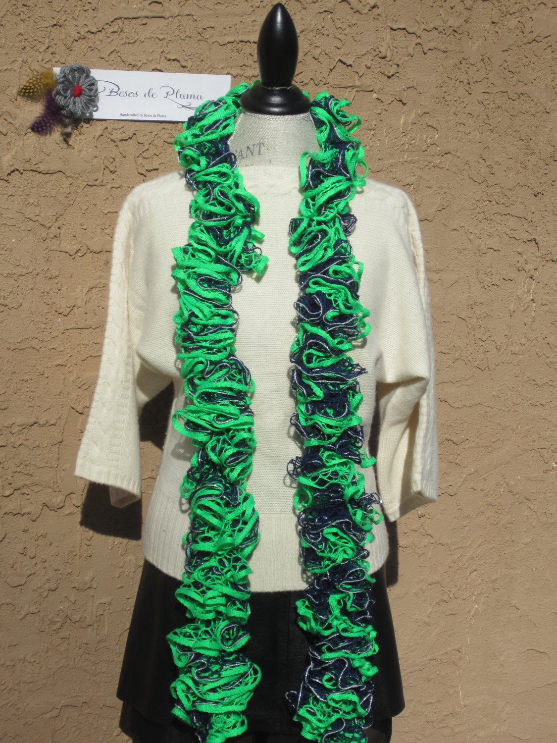 SEATTLE SEAHAWKS Team Spirit BRIGHT LIME GREEN Dark Navy Blue SILVER ...