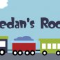 Personalized Children Door Sign Plaque, Colorful Train, Nursery Wall Art
