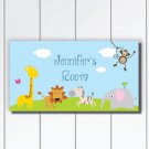 Personalized Kids Door Sign Plaque, Colorful Monsters, Nursery Wall Decor