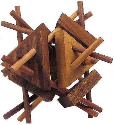 Spiky 3D Wooden Brain Teaser Puzzle