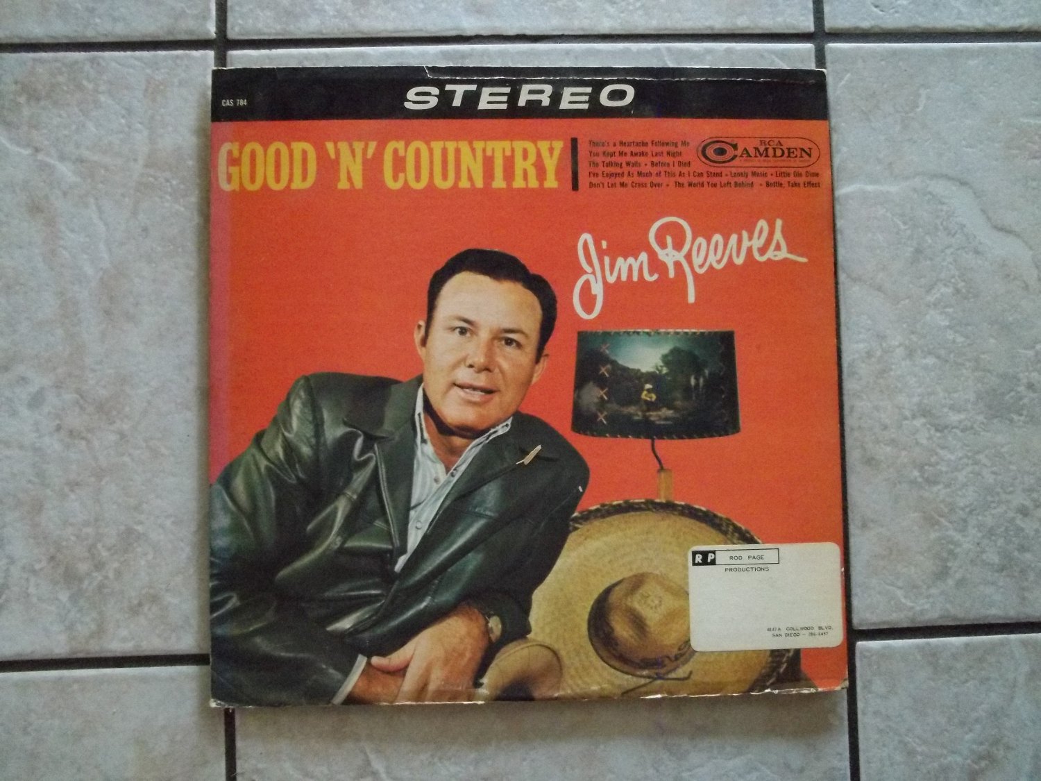 1963 Jim Reeves Good N Country Camden Stereo LP CAS-784