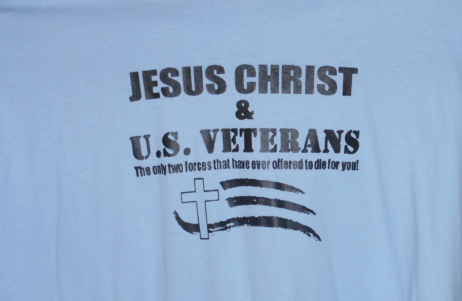 JESUS CHRIST AND U.S. VETERANS 2X TSHIRT