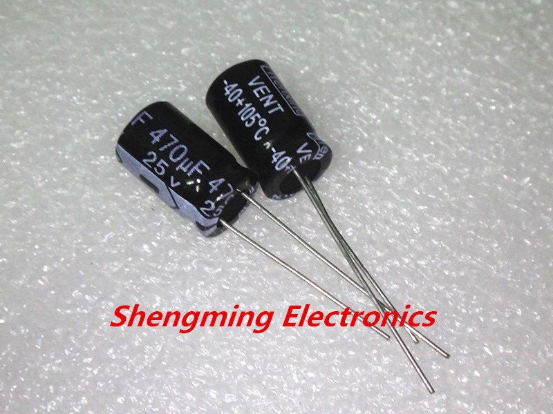 100PCS 25V 470UF Aluminum Electrolytic Capacitor 470UF 25V 8x12MM