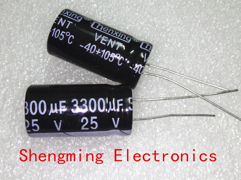 100 PCS 3300uF/25V 13*25mm DIP 2 25V 3300uF Aluminum Electrolytic ...