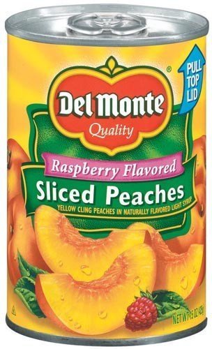 Del Monte, Raspberry Flavored Sliced Peaches, 15oz Can (Pack of 6)