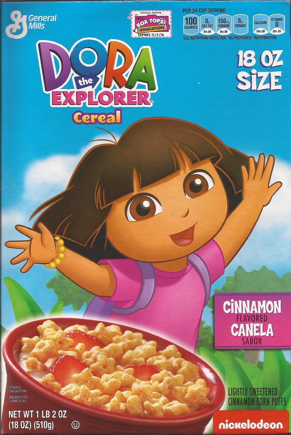 General Mills, Dora the Explorer Cereal, Cinnamon Lightly Sweetened ...