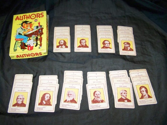 Vintage 1930s Card GAME OF AUTHORS 4008 Milton Bradley
