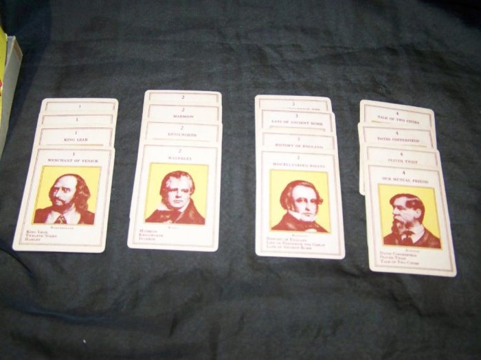 Vintage 1930s Card GAME OF AUTHORS 4008 Milton Bradley