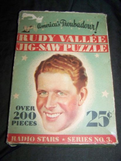 Vintage 1930s RUDY VALLEE Jigsaw Puzzle~Radio Series~Box