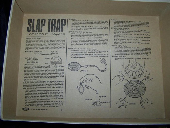Vintage 1967 SLAP TRAP Pounce IDEAL Action Board Game
