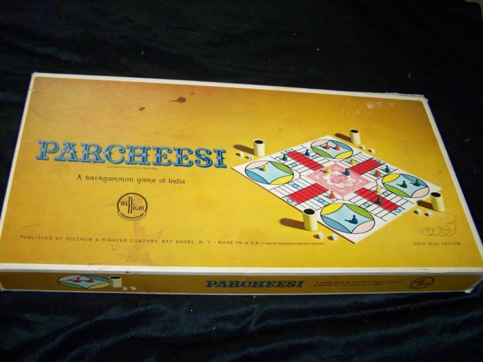 Vintage 1964 PARCHEESI Board Game Selchow & Righter 60s