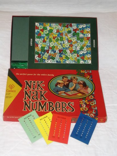 Vintage Cadaco NIK-NAK NUMBERS Board Game MINT Complete