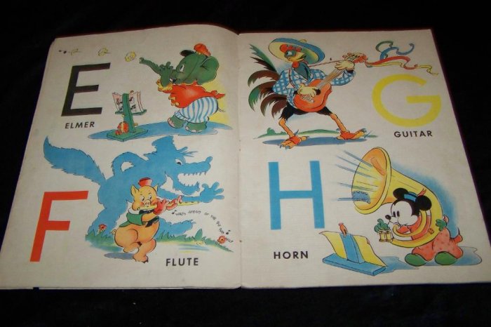 Vintage 1938 MICKEY MOUSE Walt Disney Alphabet/ABC Whitman Book 1930s