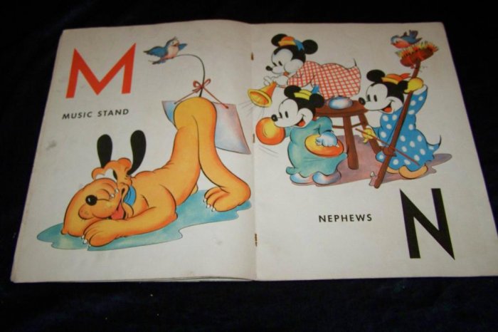 Vintage 1938 MICKEY MOUSE Walt Disney Alphabet/ABC Whitman Book 1930s