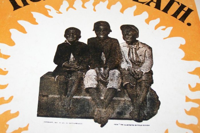 Antique 1892 Black Americana TICKLED TO DEATH Sheet Music Pickaninny ...