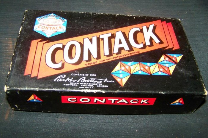 Vintage 1939 CONTACK Parker Brothers Game COMPLETE