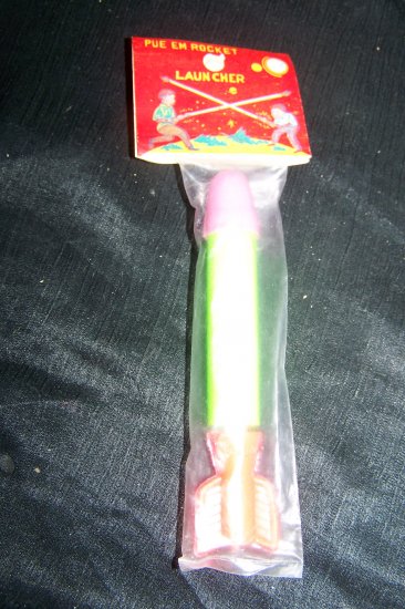 Vintage 1960s Space Rocket Launcher Plastic Toy Mint in Bag