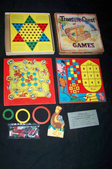 Vintage 1953 Treasure Chest of 15 Games In Action Board Game
