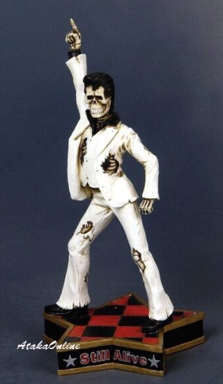 ELVIS PRESLEY SKELETON FIGURINE-ROCK'N ROLL-KING-STILL ALIVE (6501)