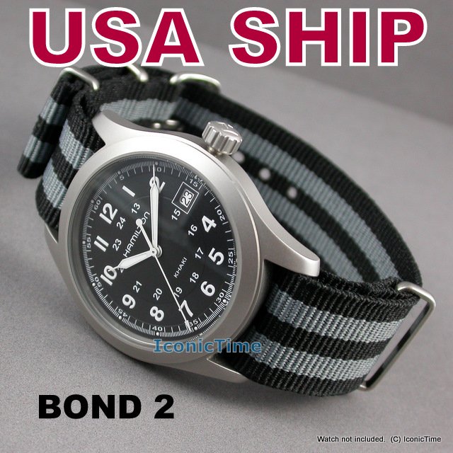 20mm James Bond NATO Military Watch Strap Band