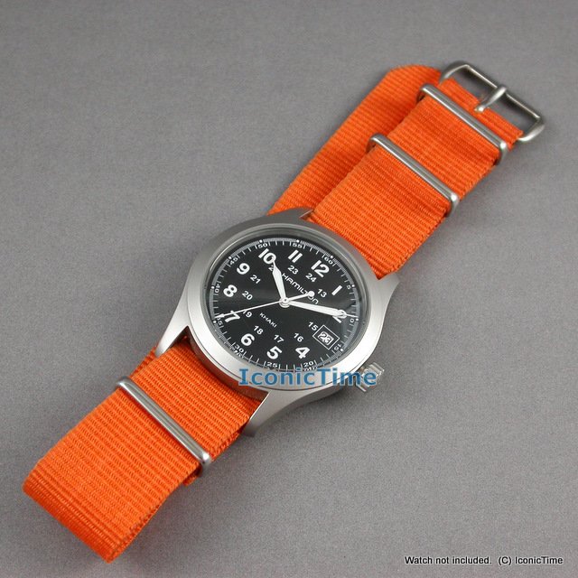 22mm Orange NATO Military Watch Strap Band
