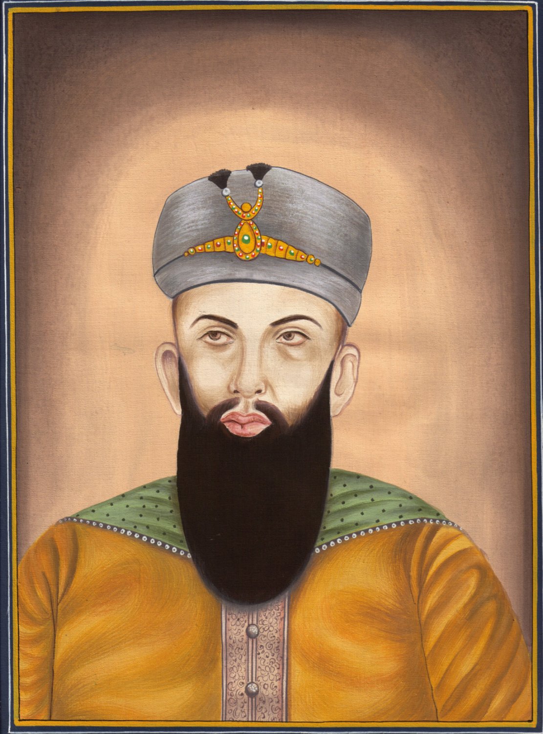 Persian Shah Portrait Painting Handpainted Watercolor Iran History ...