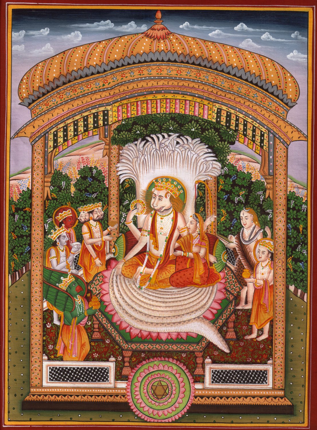 Hindu Deity Painting Brahma Vishnu Shiva Garuda Narsimha Agni Varuna ...