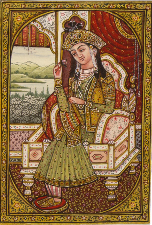 Emperor Shah Jahan Empress Mumtaz Mahal Rare Mogul Art Mughal Miniature ...