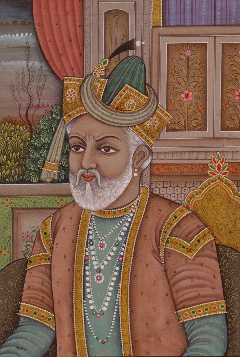 Mughal Empire Art Handmade Moghul Miniature Portrait Illuminated Script ...