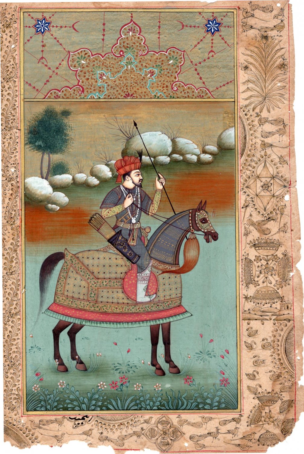 Mughal Miniature Painting Rare Handmade Timur Equestrian Book Leaf ...