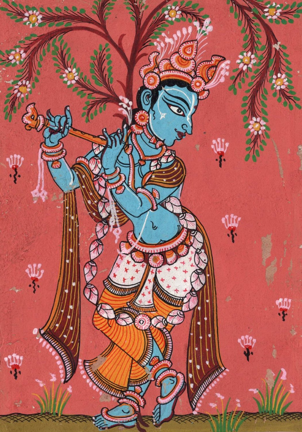 Madhubani Painting Indian Mithila Miniature Tribal Folk Krishna ...