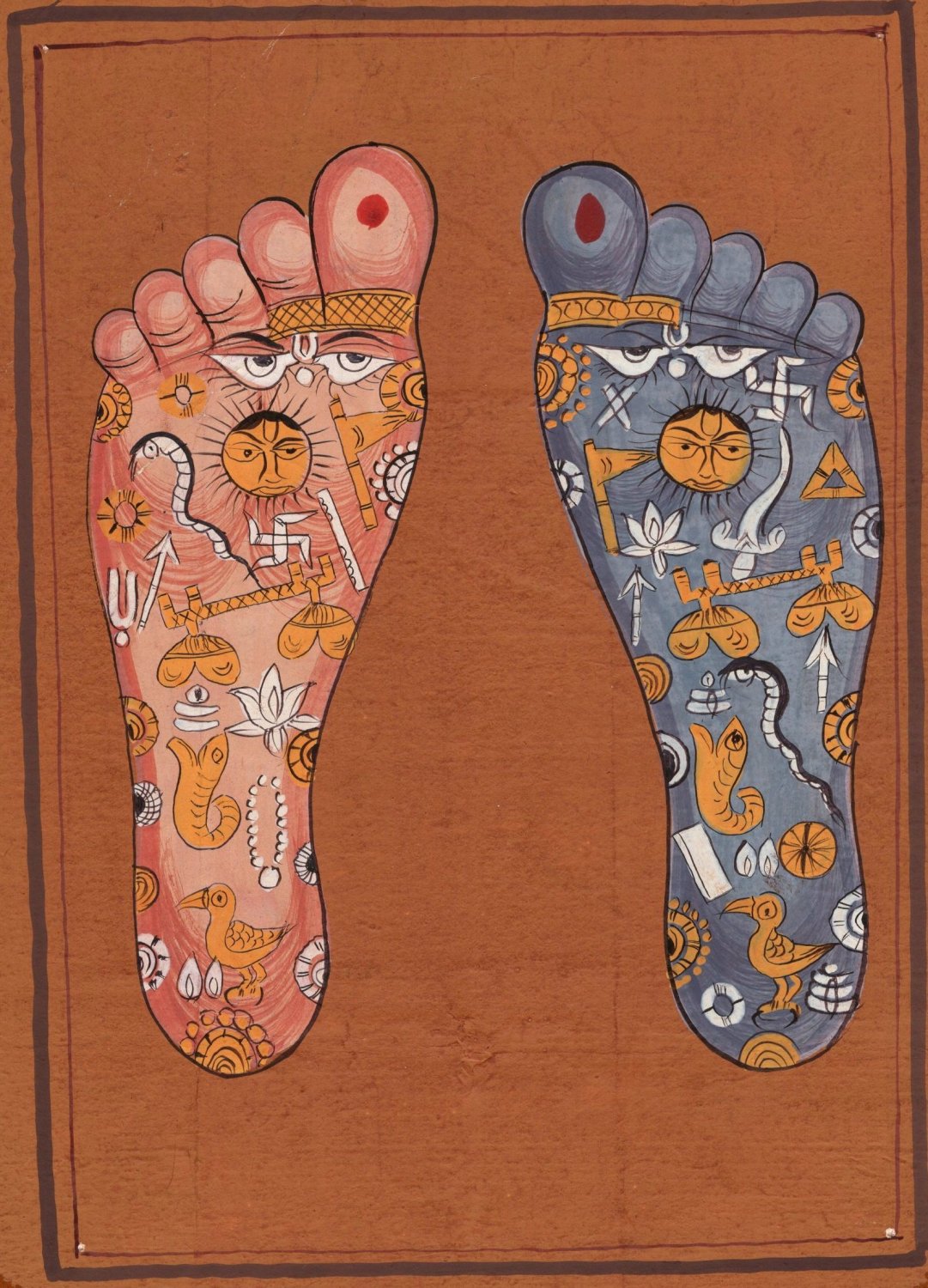 Vishnu Pada Tantric Painting Indian Hindu Handmade Footprint Foot ...
