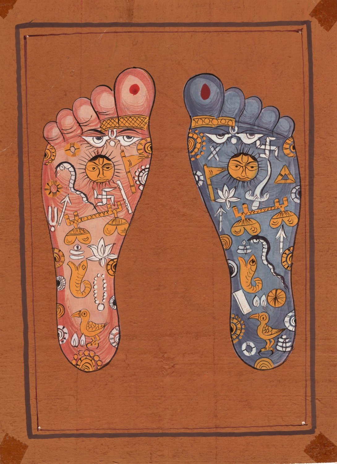 Vishnu Pada Tantric Painting Indian Hindu Handmade Footprint Foot ...