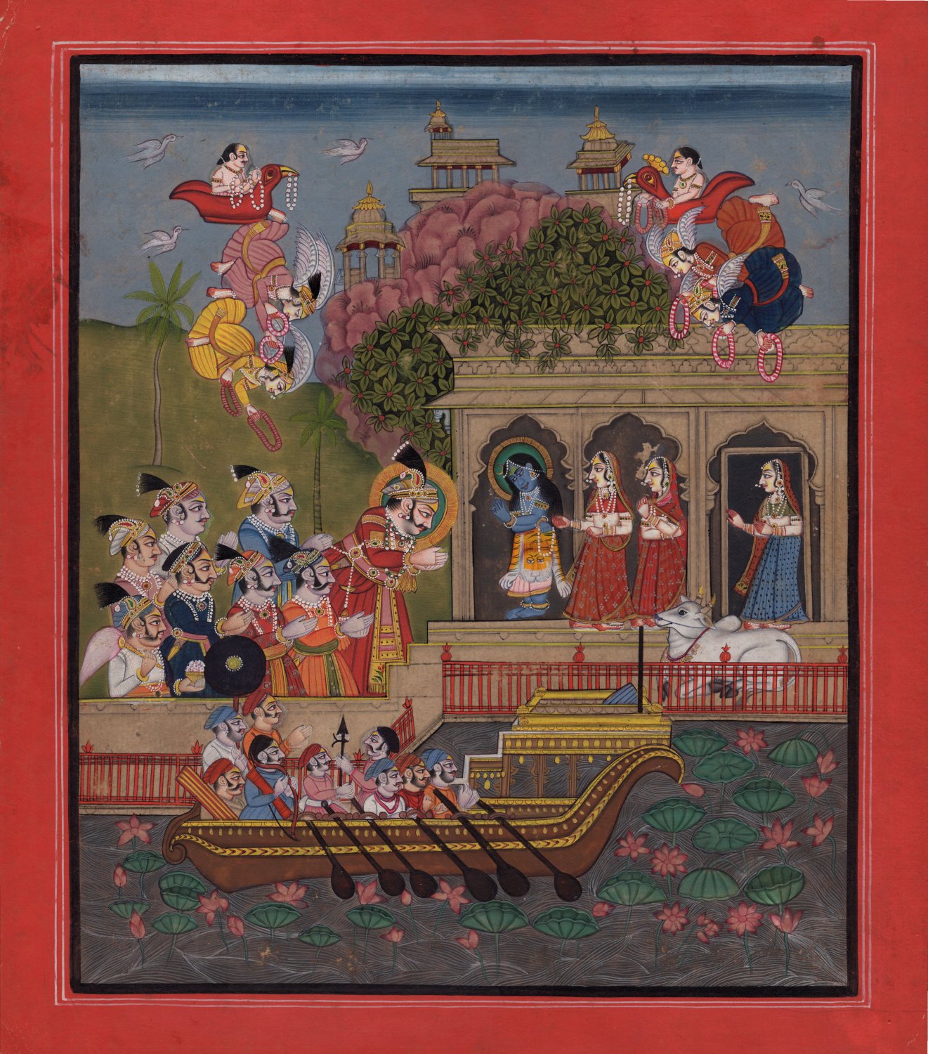 Rajasthani Rajput Painting Handmade Lord Shiva & Maharaja Jagat Singh ...