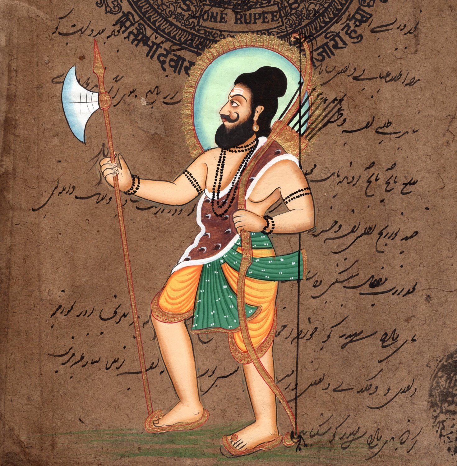 Parasurama Vishnu Avatar Art Handmade Stamp Paper Indian Hindu Deity ...