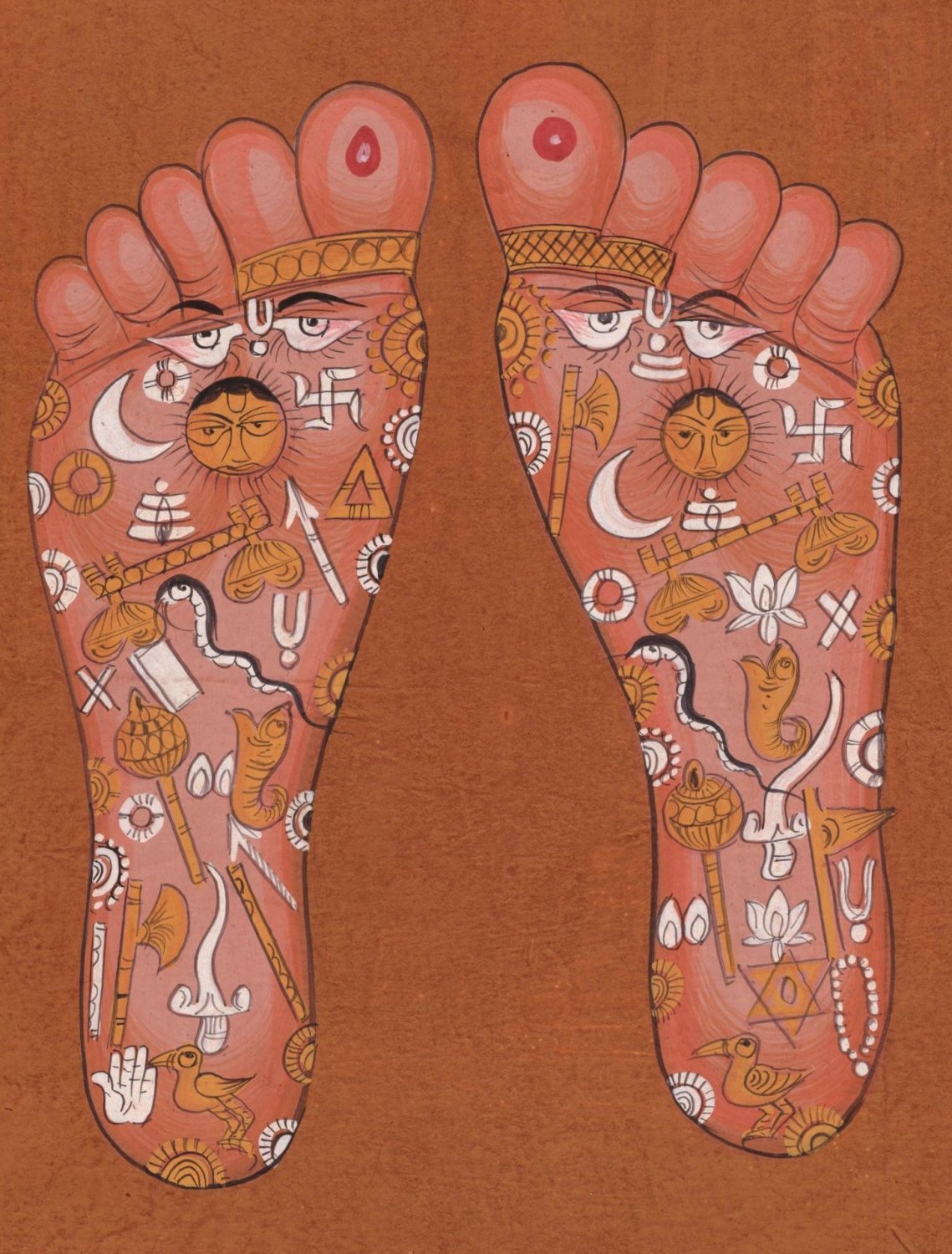 Vishnu Pada Footprint Tantrik Painting Handmade India Hindu God Foot ...